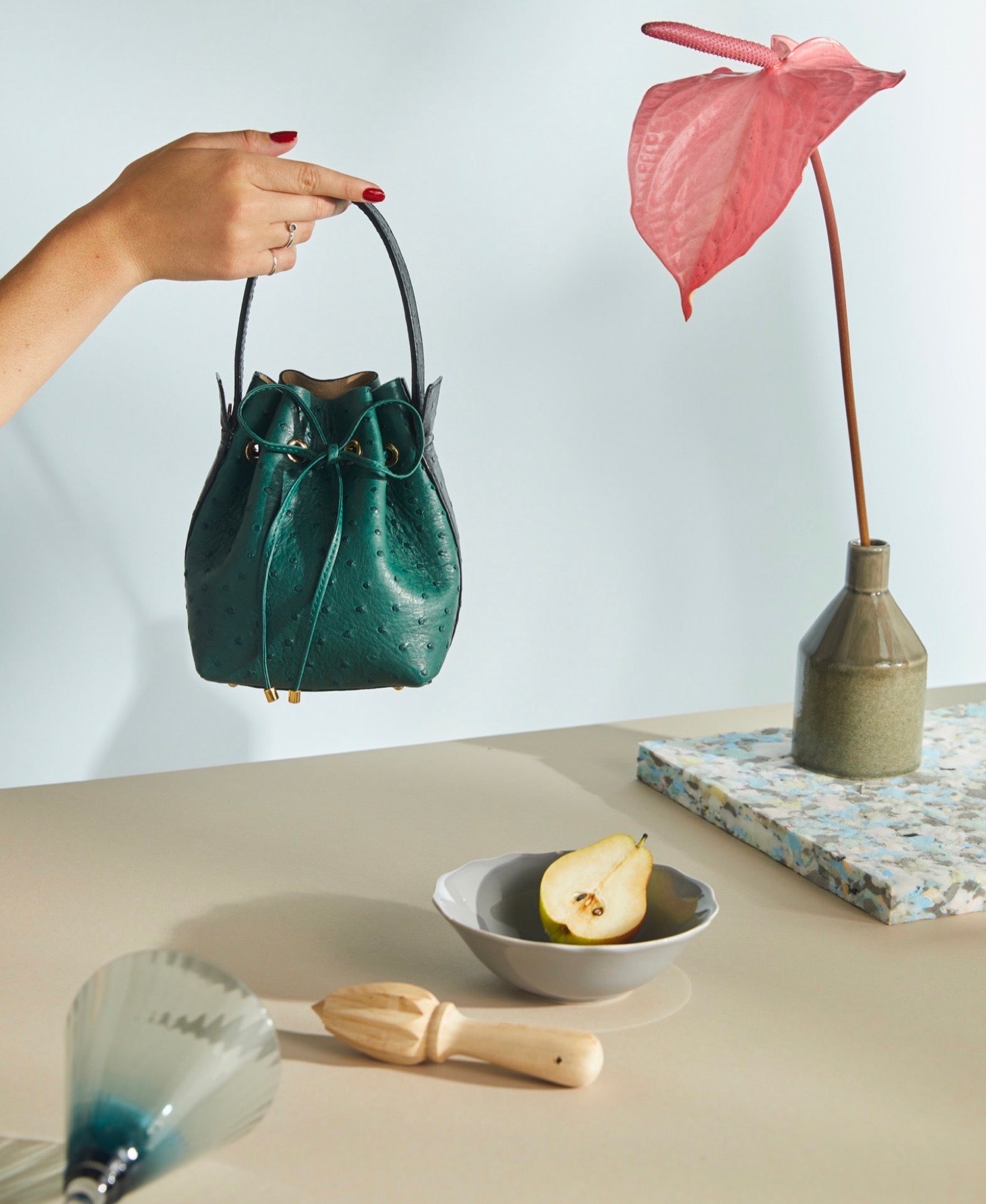 'Intambo' Drawstring Bag | Emerald Green – KAT VAN DUINEN
