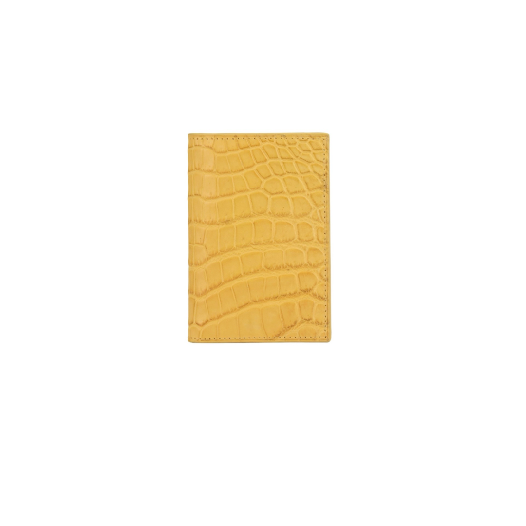 Folded Card Holder | Crocodile Leather | Yellow – KAT VAN DUINEN